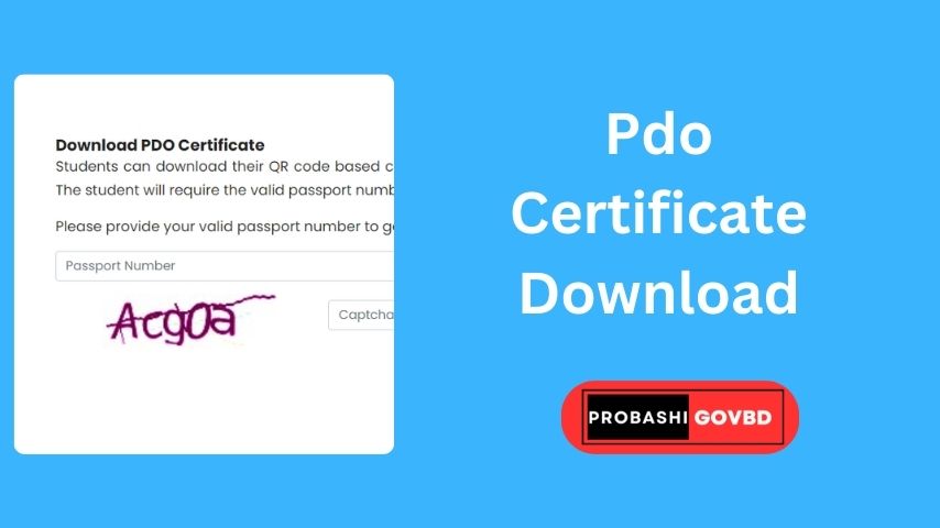 Pdo Certificate Download | প্রবাসীদের ট্রেনিং সার্টিফিকেট ডাউনলোড